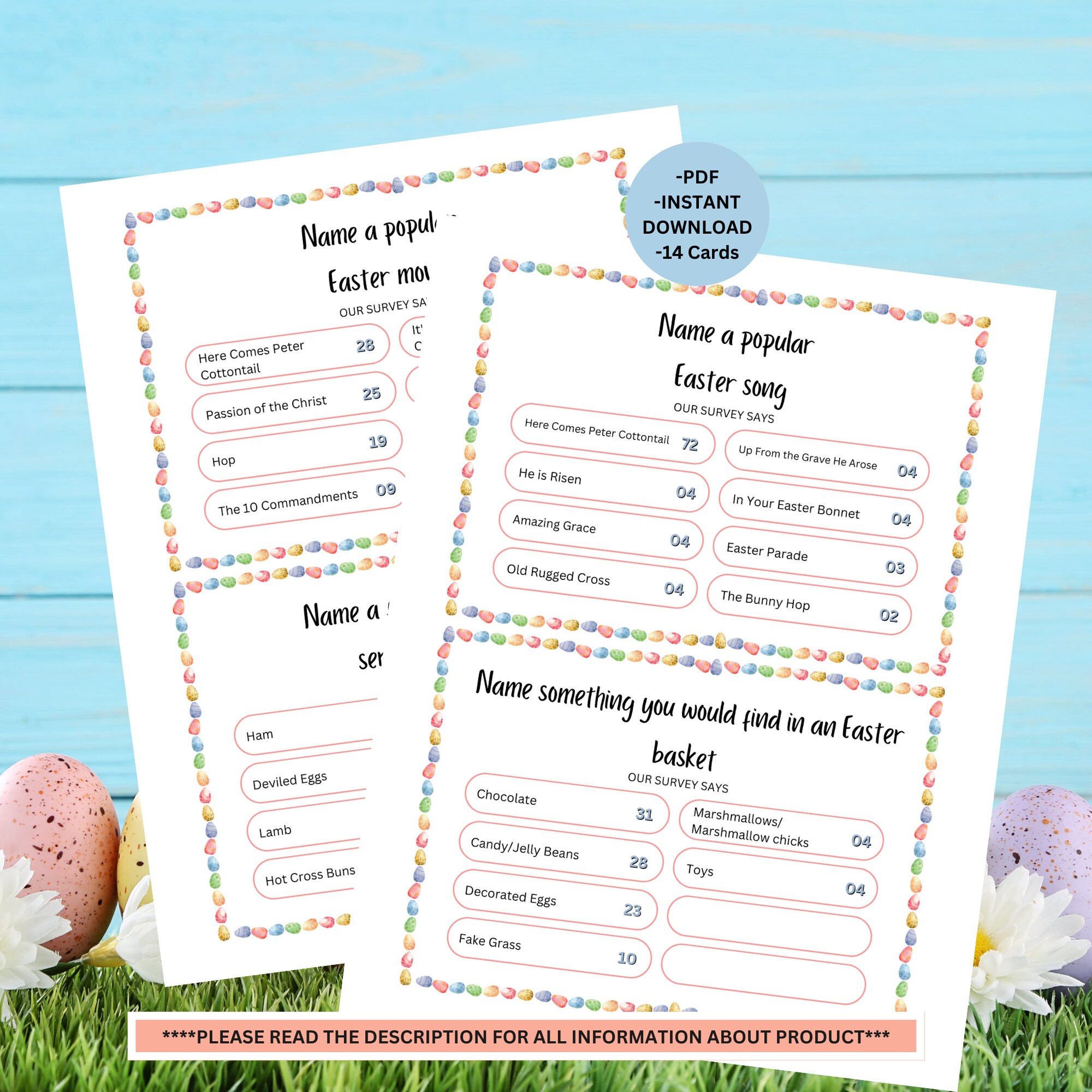 Family Feud Easter Game | Easter Game | Easter Activities | Adult Games ...