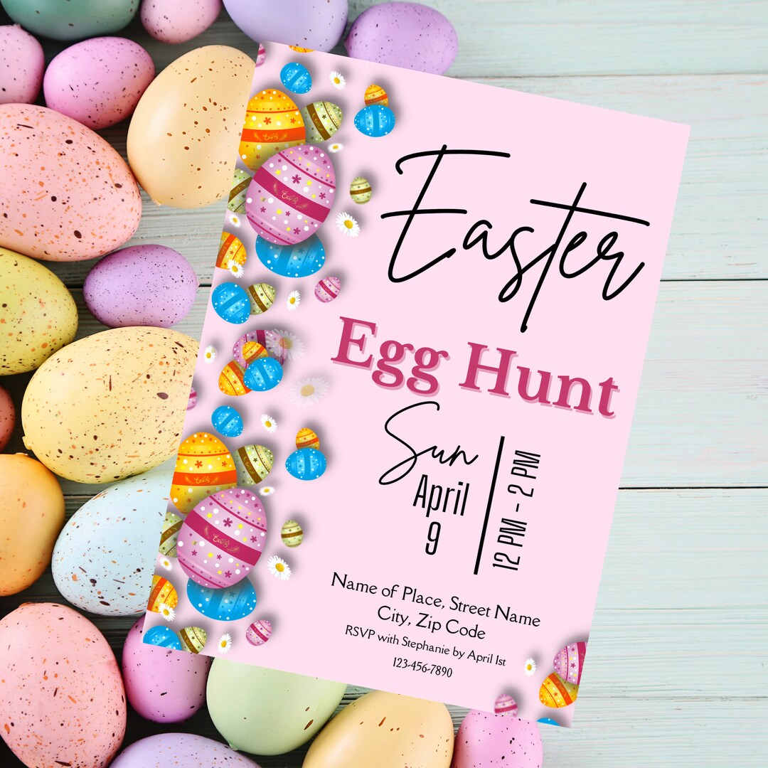 Easter Egg Hunt Flyer Template Easter Egg Hunt Easter Egg Find Easter ...