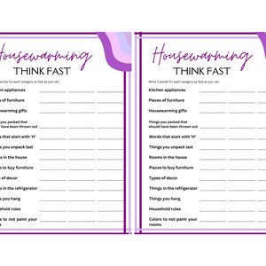 Think Fast Housewarming Game | Housewarming Game | Moving Day | New ...