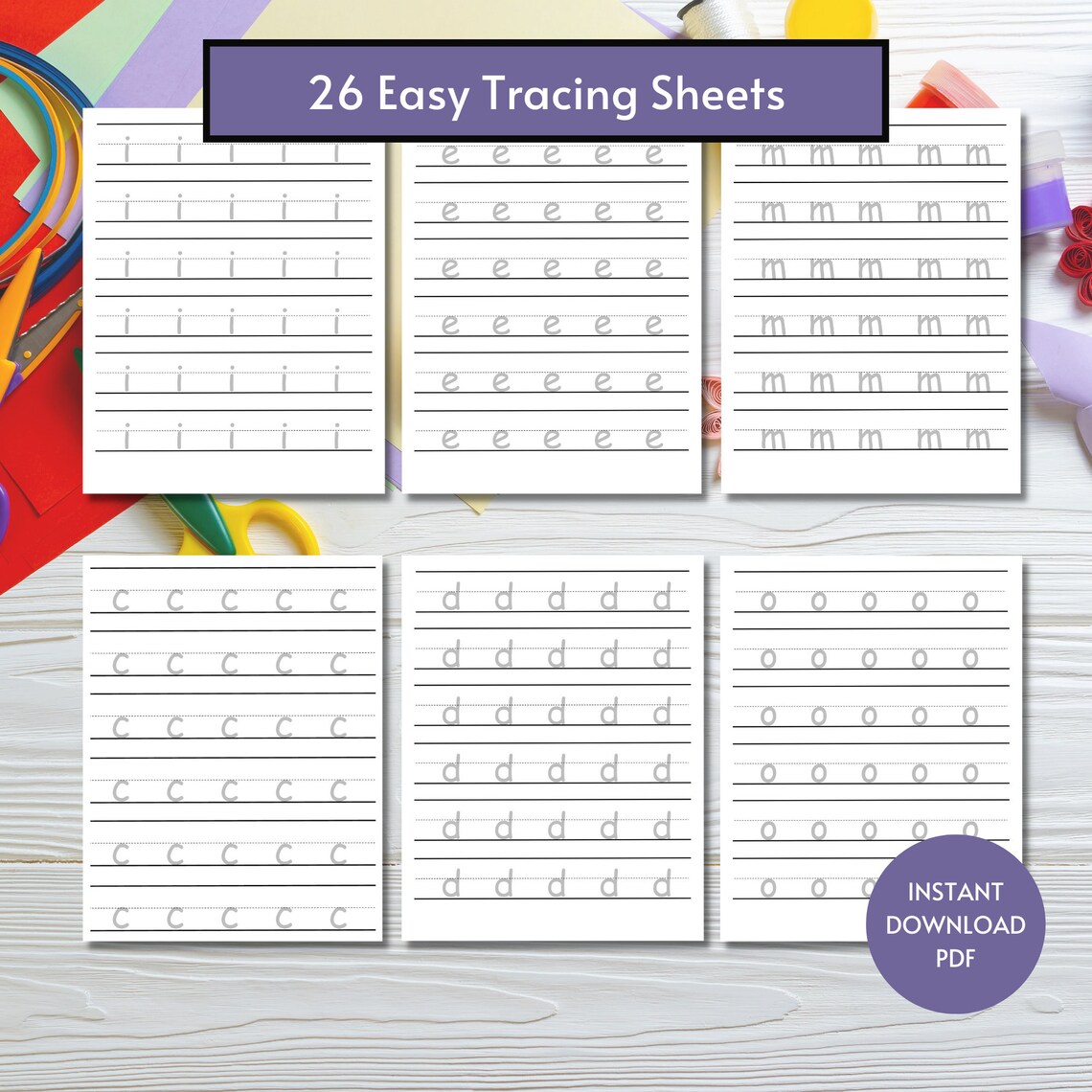 Alphabet Tracing Worksheets Lower Case 26 Printable Sheets Guidance ...