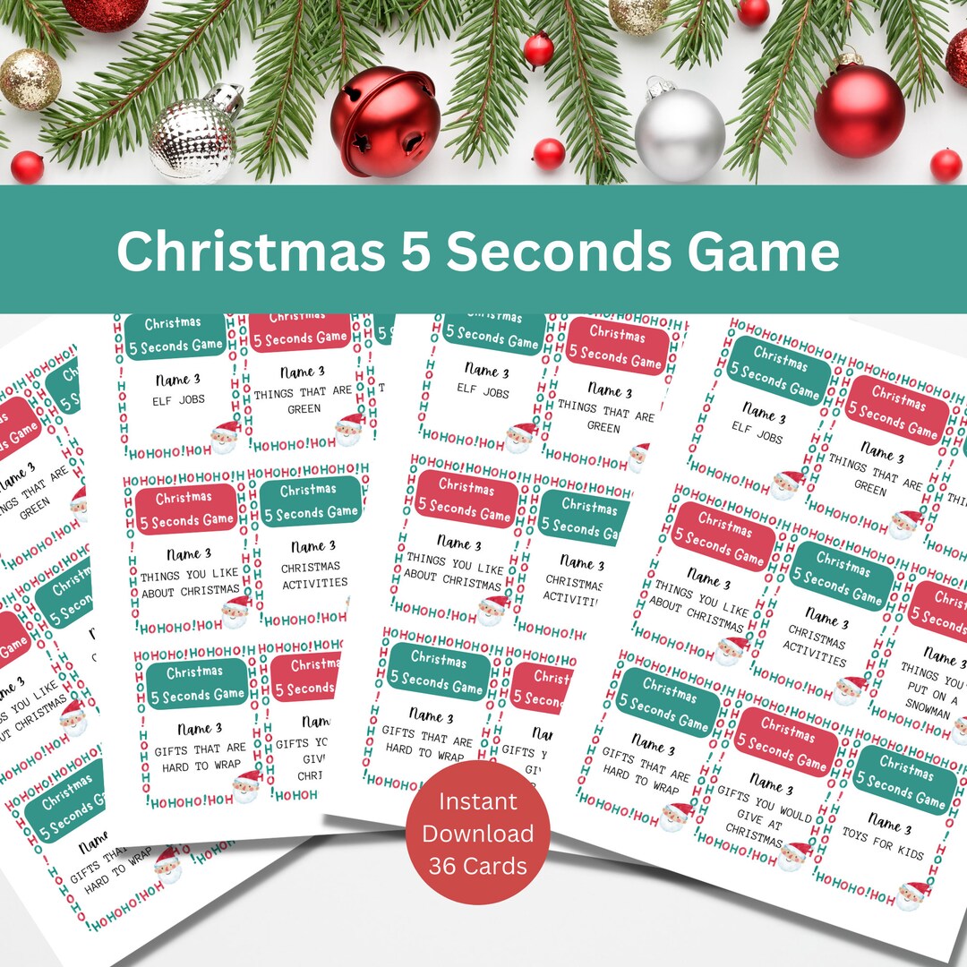 5 Second Game Christmas 5 Second Game Christmas Games Family Christmas ...