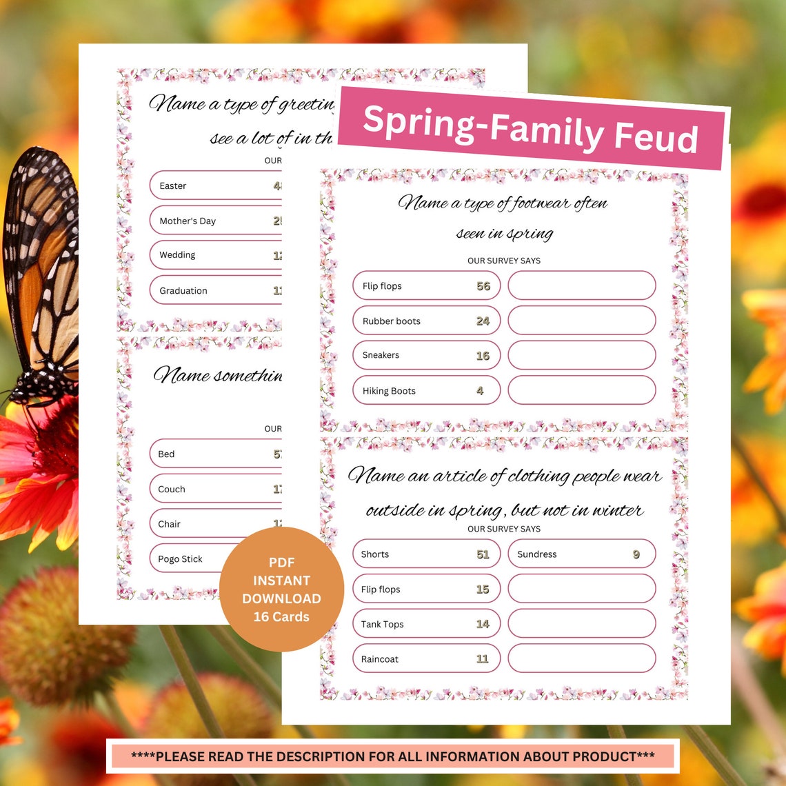 Family Feud Spring Game Spring Printable Games Spring - Etsy
