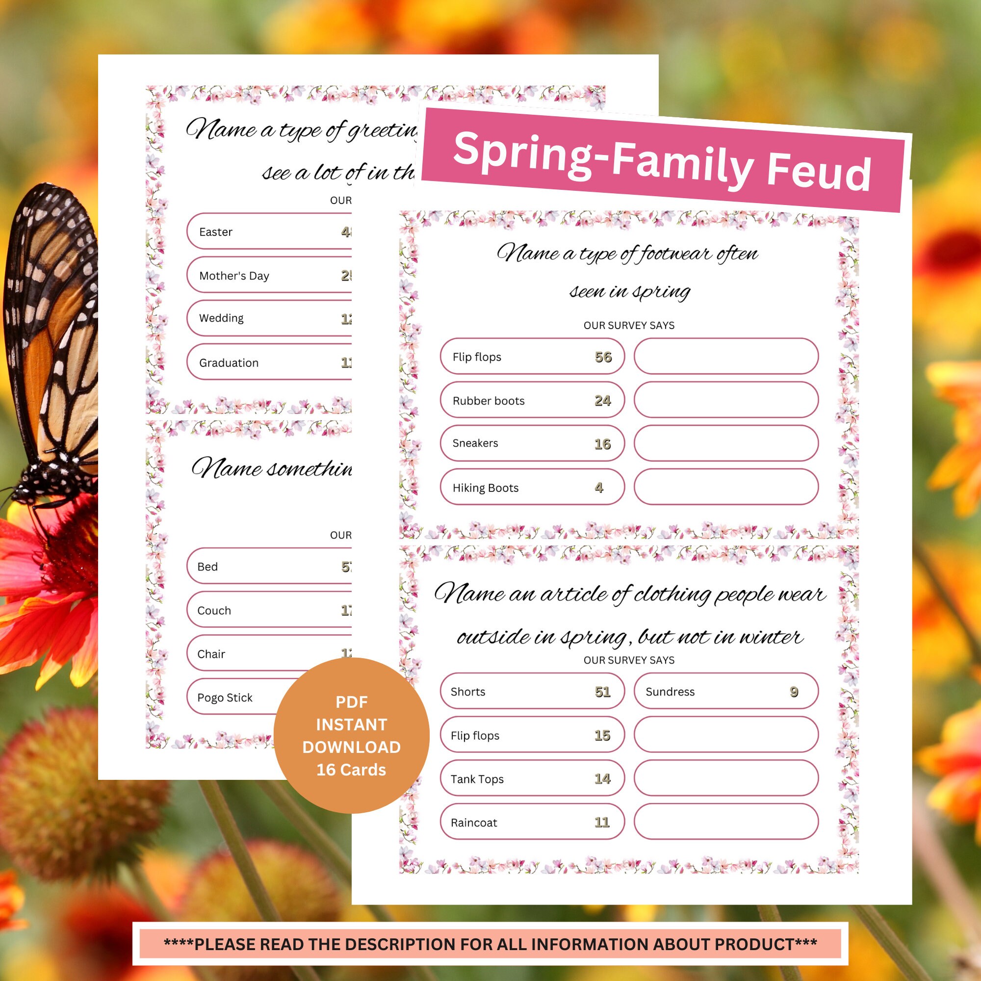 Family Feud Spring Game | Spring Printable Games | Spring Activities ...