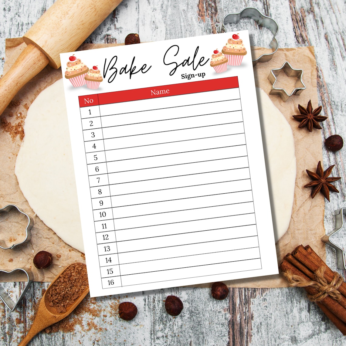 Bake Sale Sign up Sheet | Bake Sale Sheet | Printable Bake Sale Sign up ...