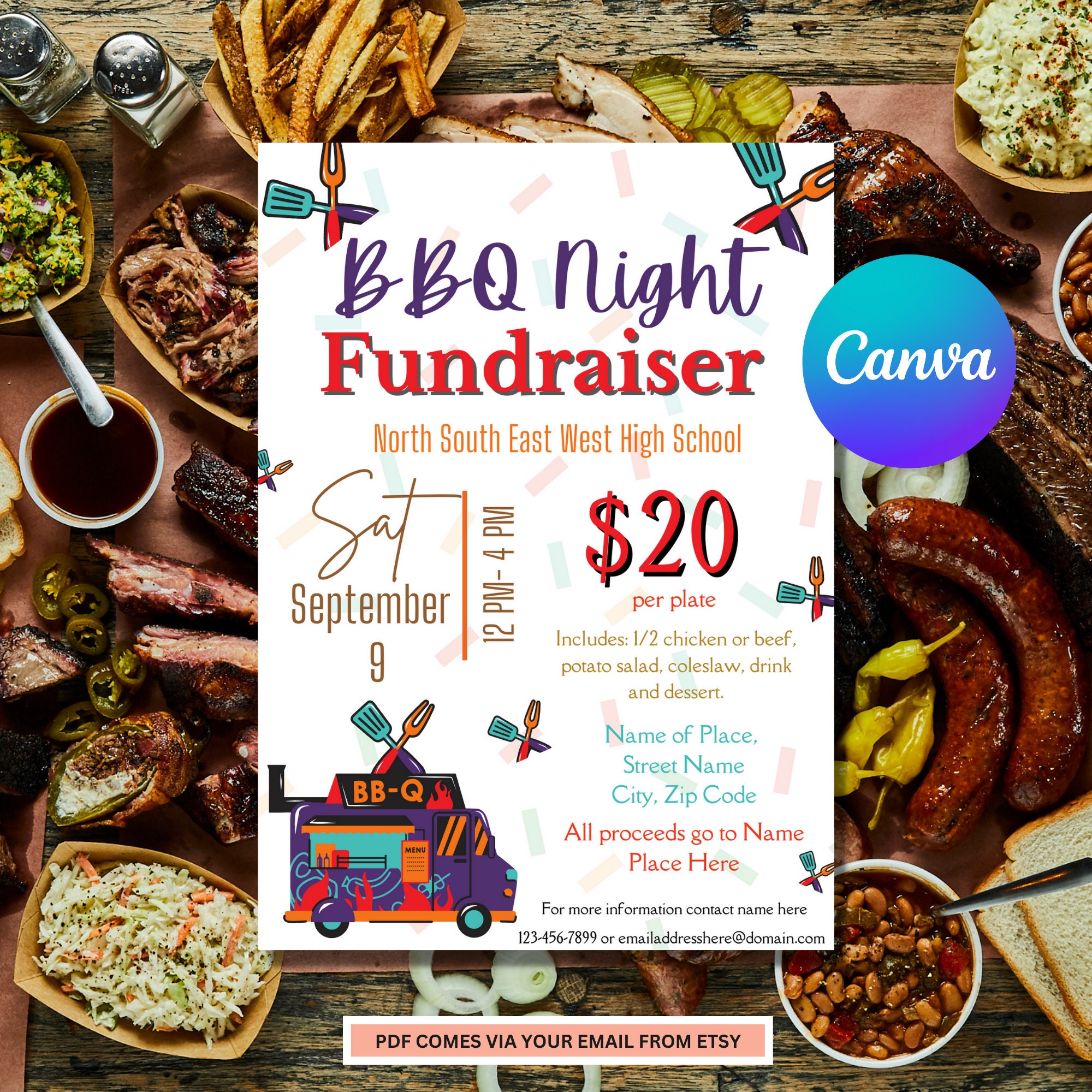 BBQ Night Fundraiser Invitation Template BBQ Night Fundraiser Flyer ...