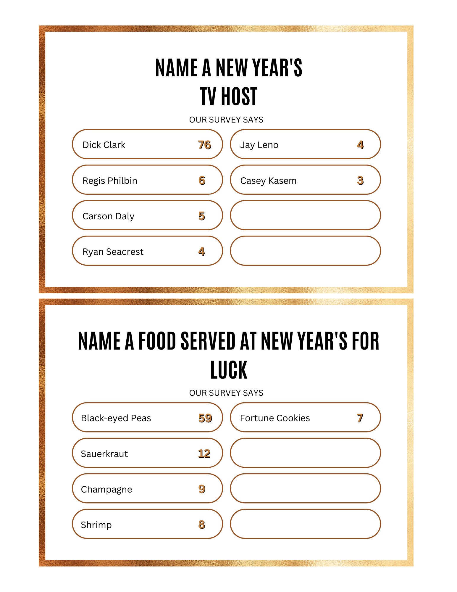 New Year's Family Feud Games | Family Feud New Year's Games | New Year ...