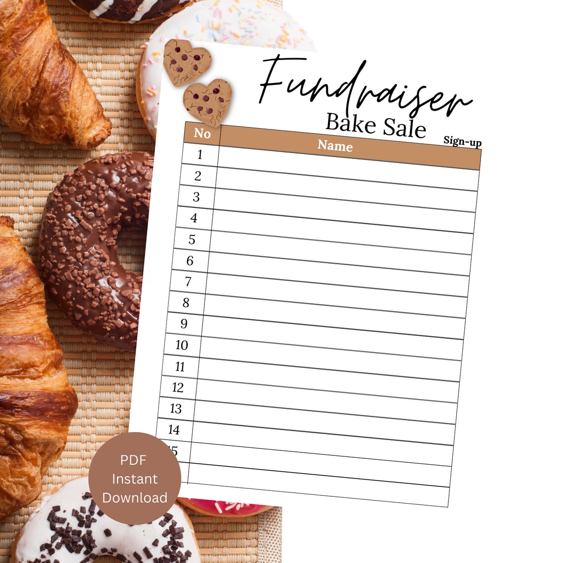 Fundraiser Bake Sale Sign up Sheet | Fundraiser Bake Sale Sheet ...