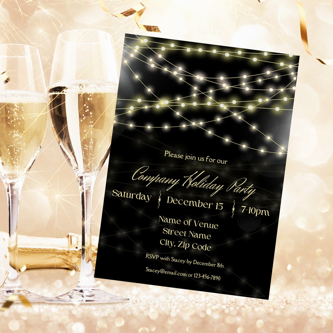 Company Holiday Party Invite Template | Annual Company Party Invitation ...