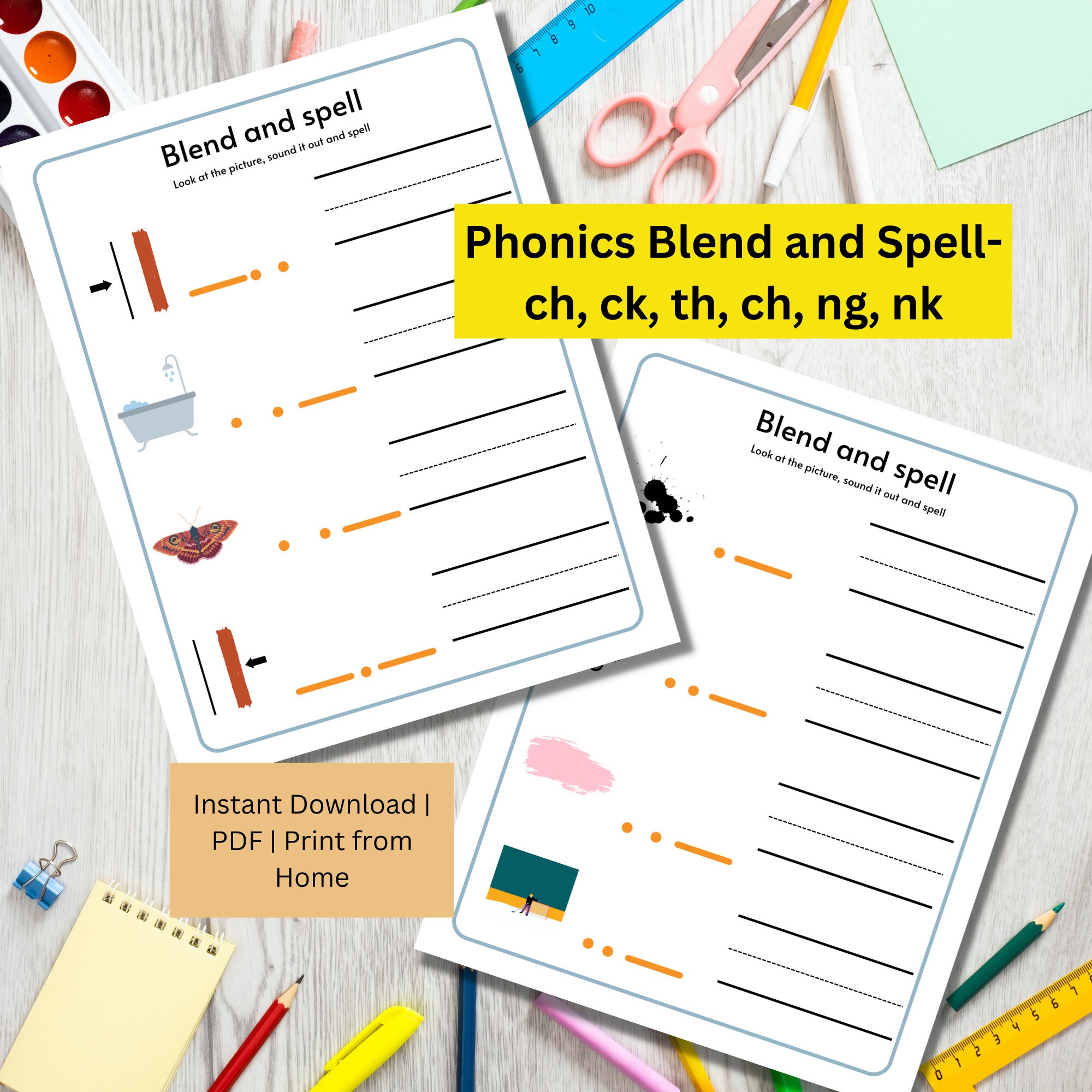 Phonics Worksheets Digraphs CVC Words Phonics Games - Etsy