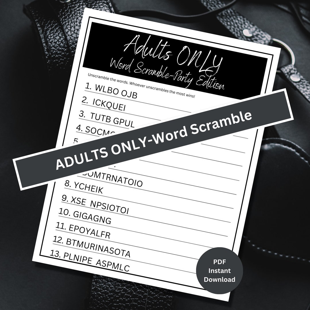 Word Scramble Adult Game | Word Scramble Party Game | Adult Only Games ...
