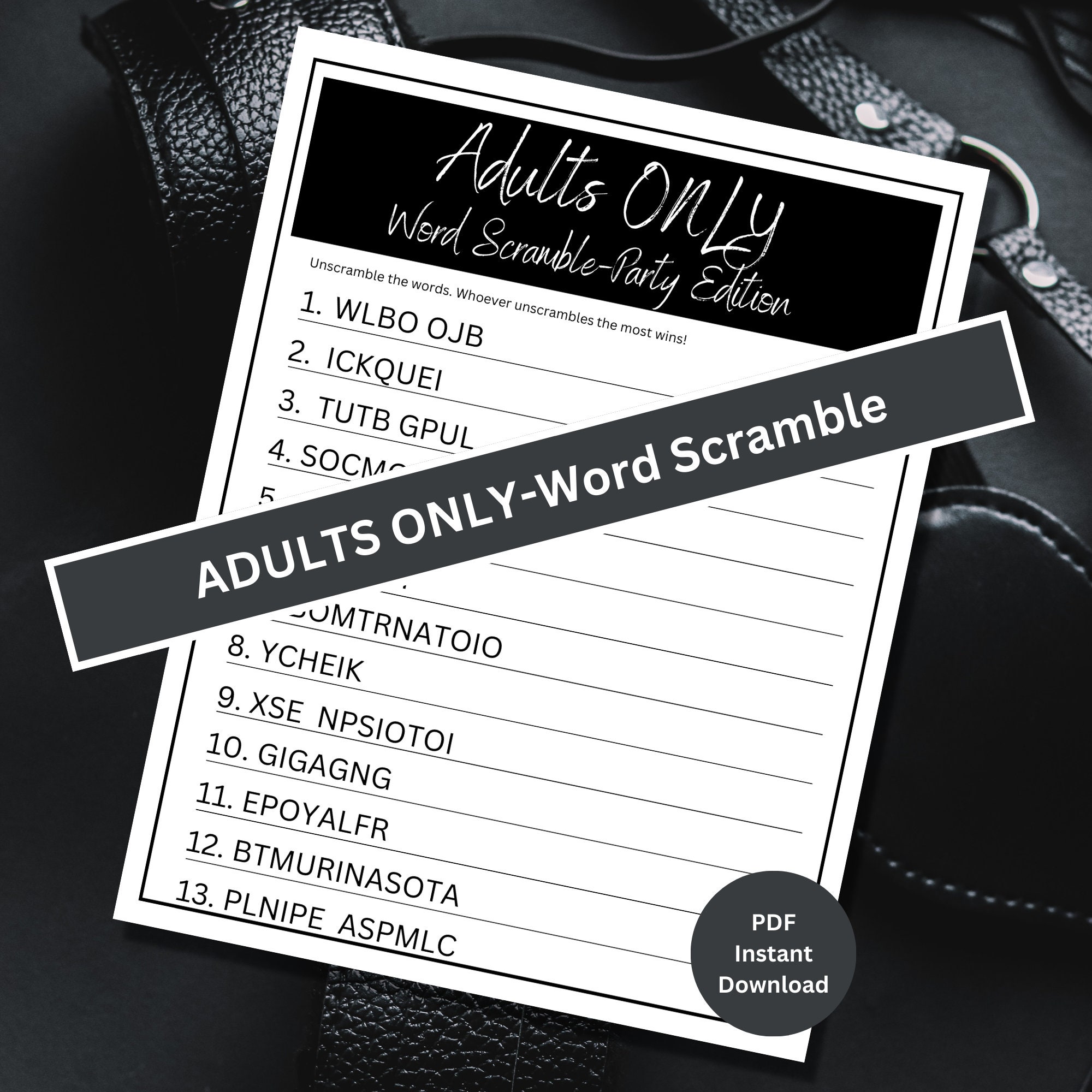 Word Scramble Adult Game | Word Scramble Party Game | Adult Only Games ...