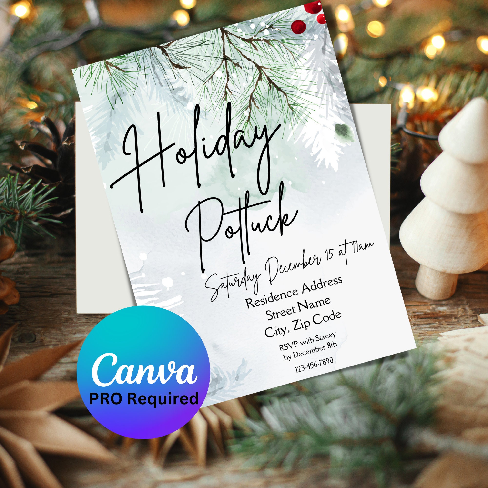 Holiday Potluck Template | Editable Holiday Potluck | Holiday Potluck ...