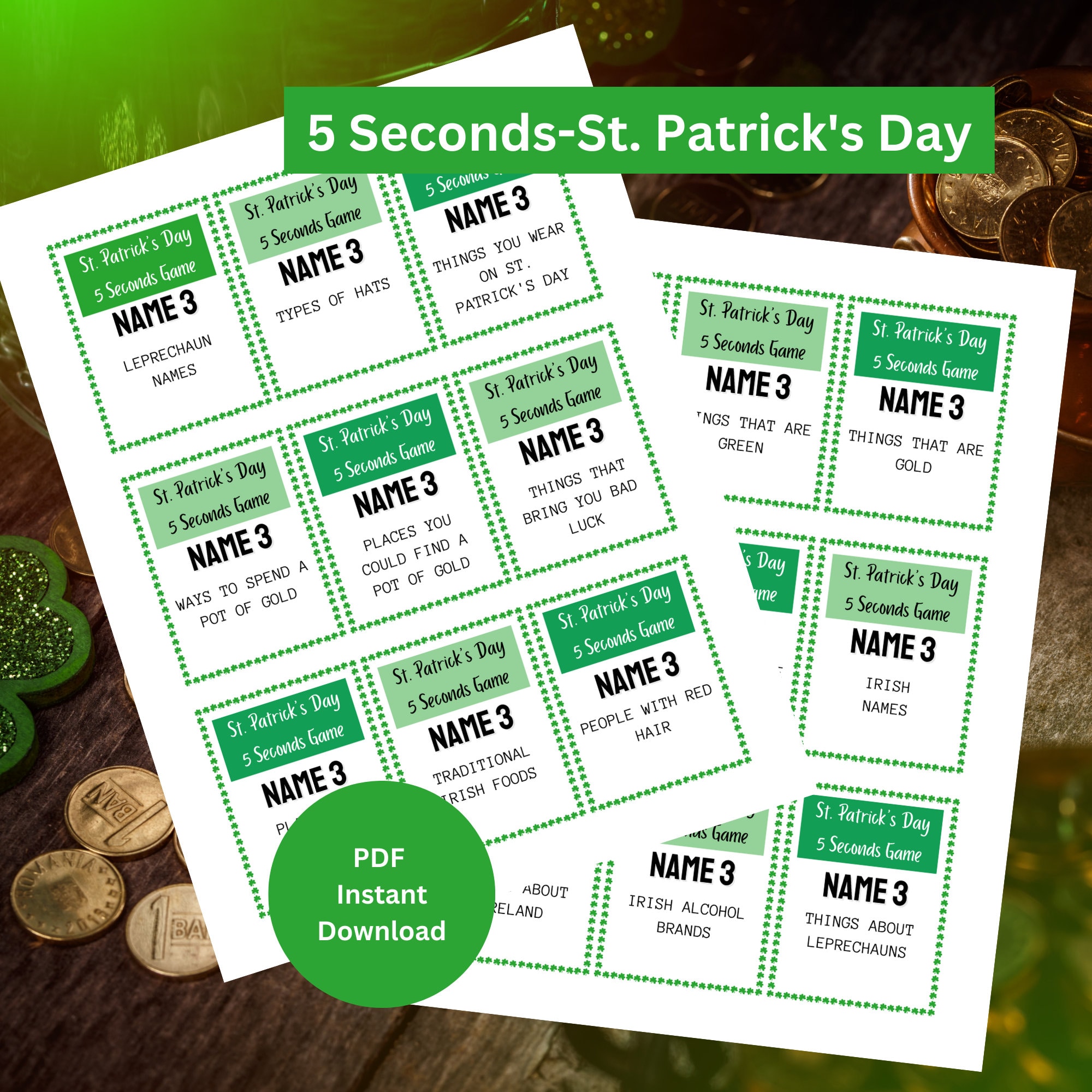 St. Patrick's Day 5 Seconds St. Patrick's Day Games Family St. Patrick ...