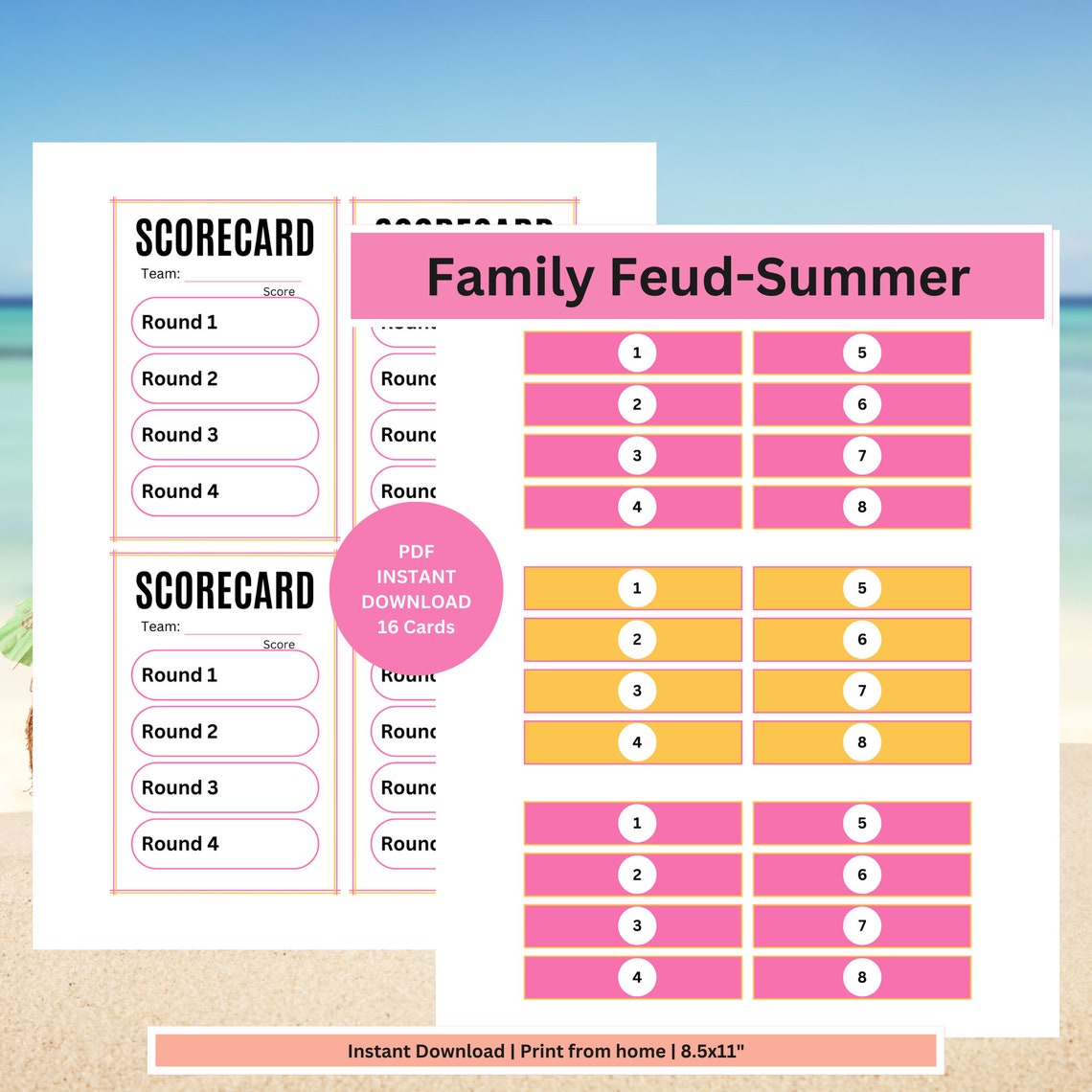 Family Feud Summer Game Summer Printable Games Summer Activities Adult ...