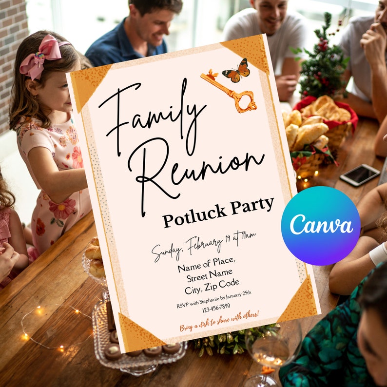 Family Potluck Invitation Template | Family Party Potluck Invite ...