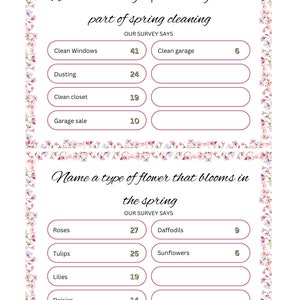 Family Feud Spring Game | Spring Printable Games | Spring Activities ...