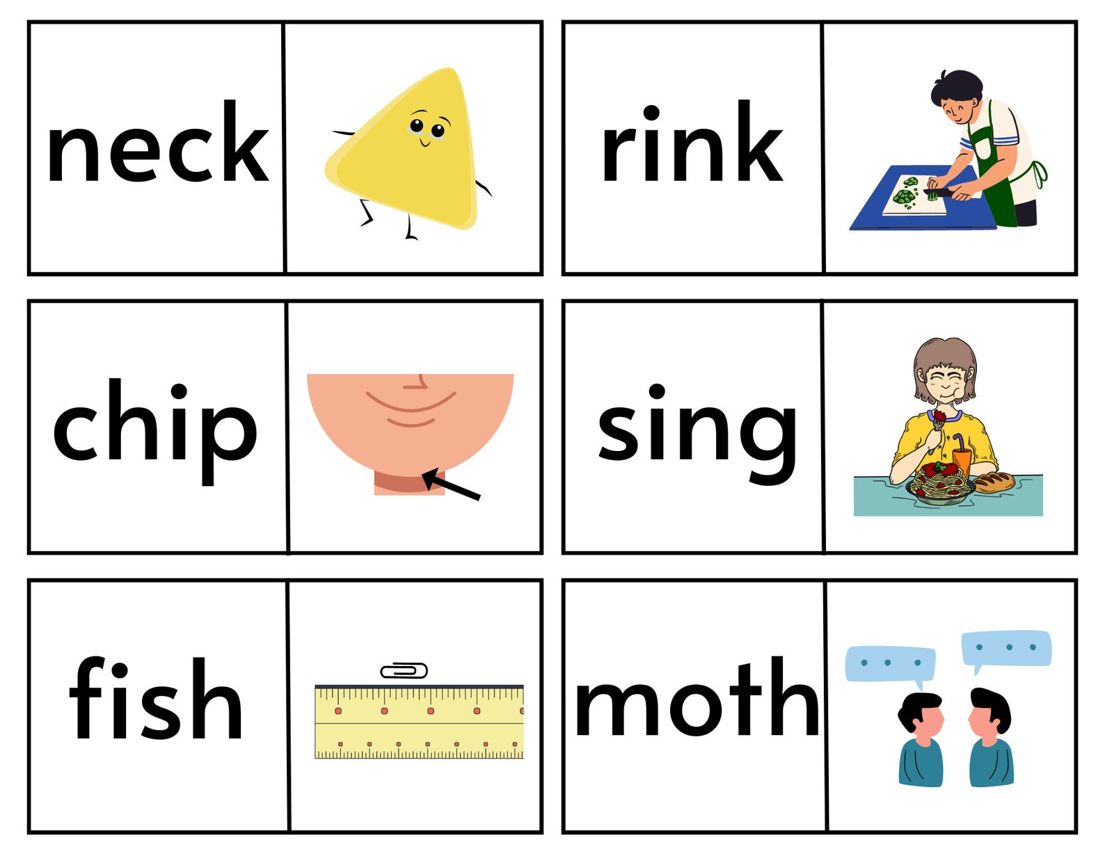 Phonics Matching Cards Game Digraphs CVC Words Phonics Games phonics ...