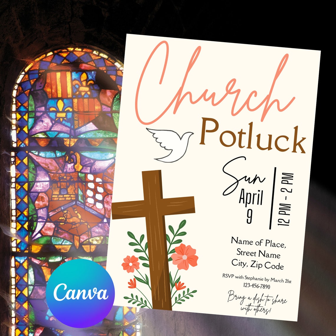 Church Potluck Invitation Template | Church Party Potluck Invite ...
