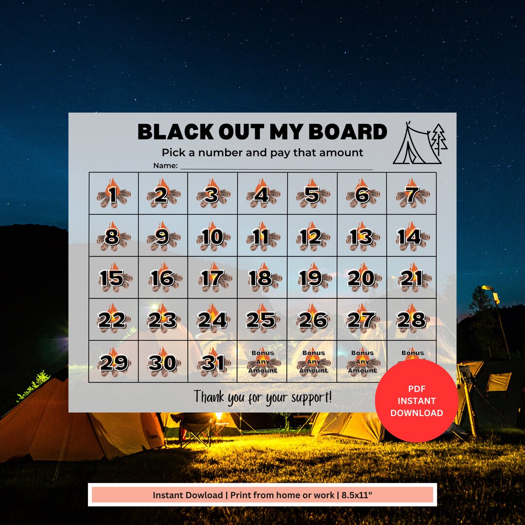 NON-EDITABLE Camp Fundraiser Calendar | Pick a Date Fundraiser ...