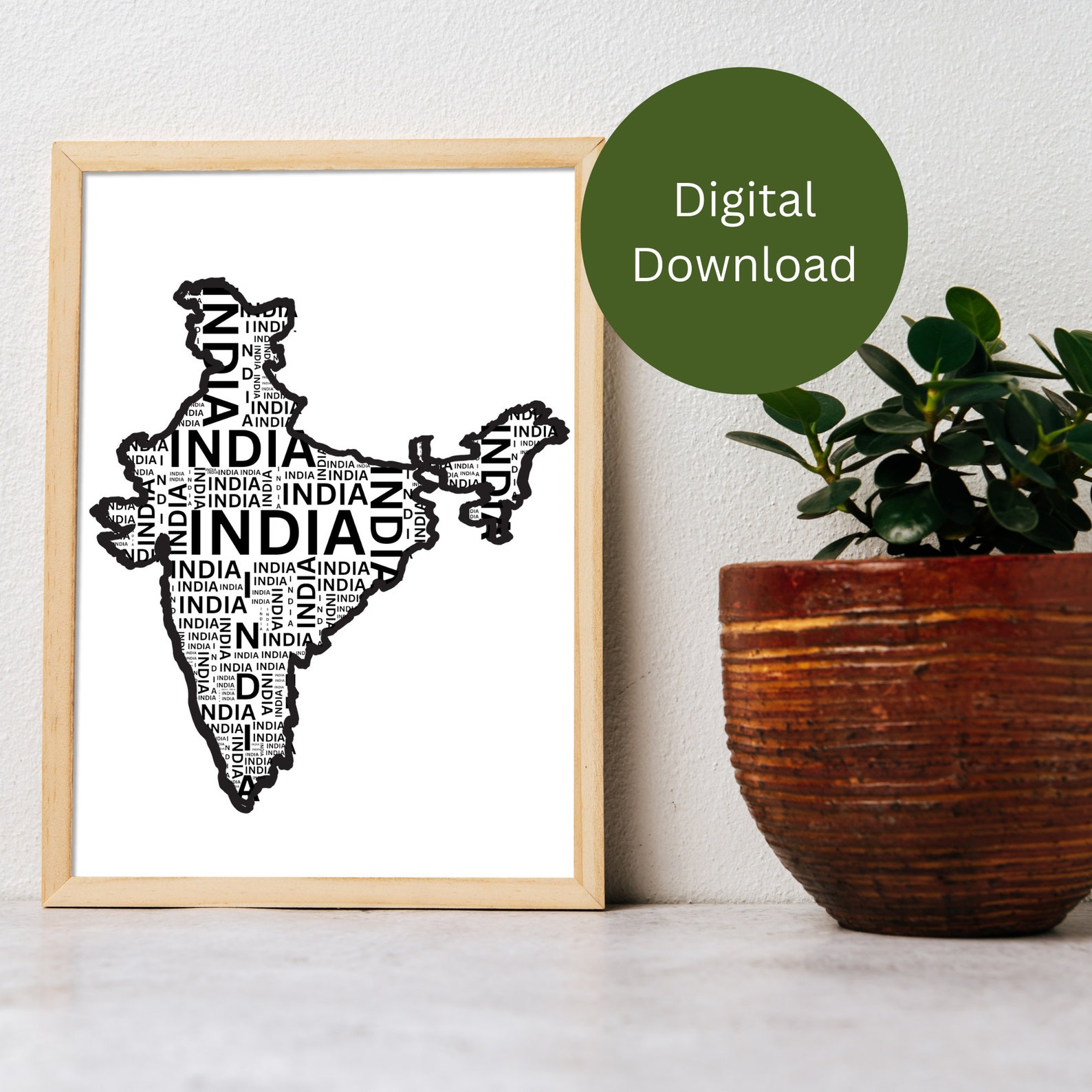 Map of India India Map Digital India Map India Wall Art Download Map of ...
