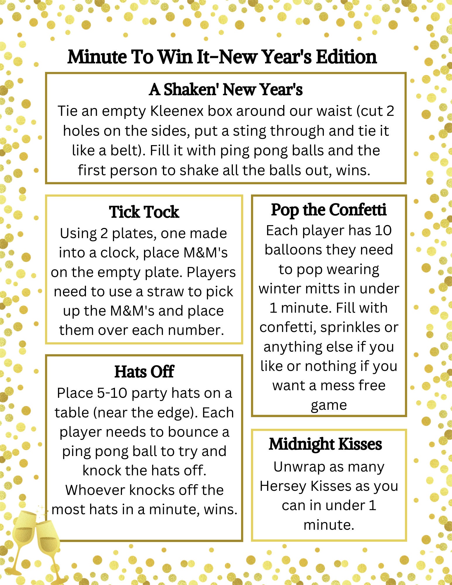 Minute to Win It Games | Minute to Win It New Year's Games | New Year's ...