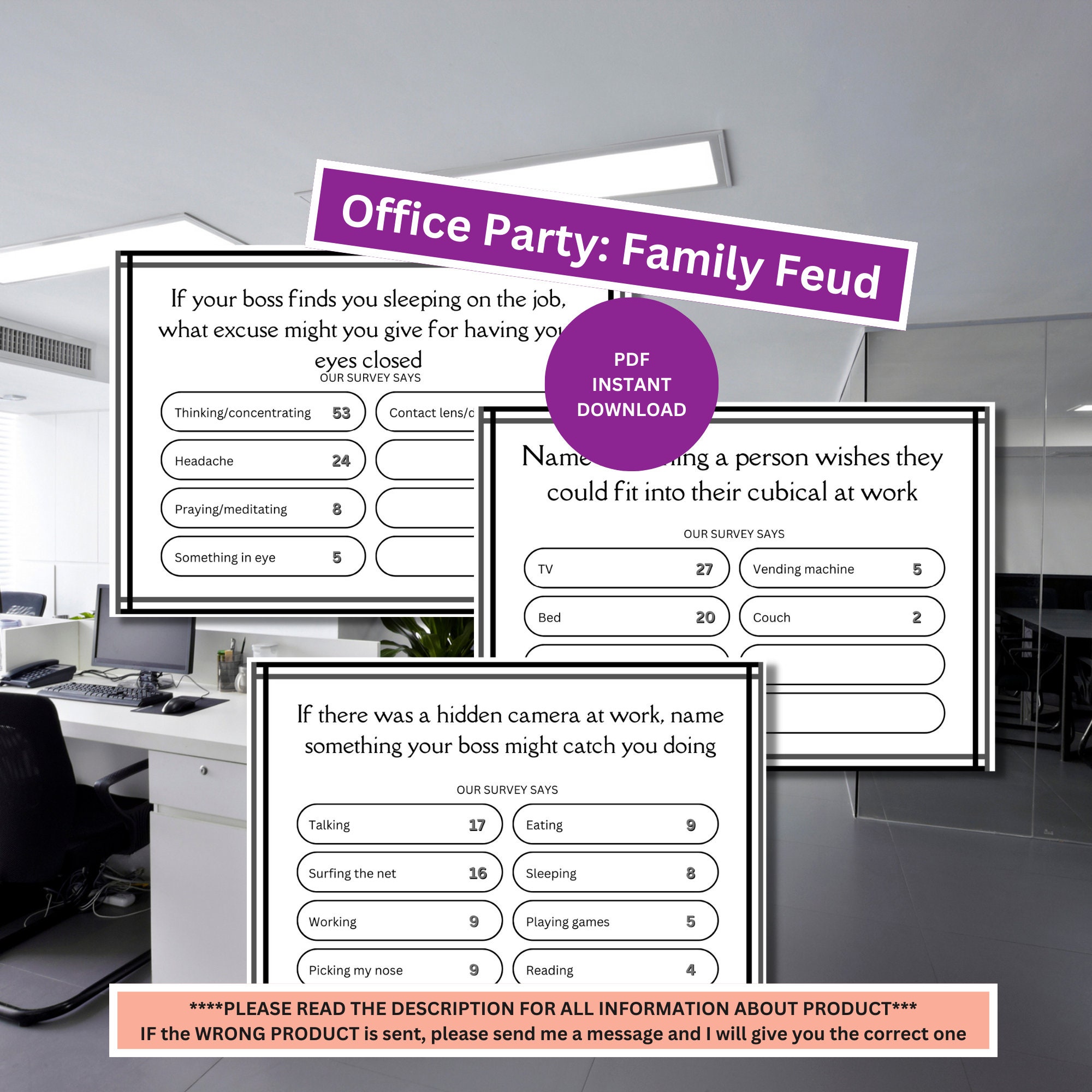 Family Feud Office Party Game | Office Party Game | Work Party | Games ...