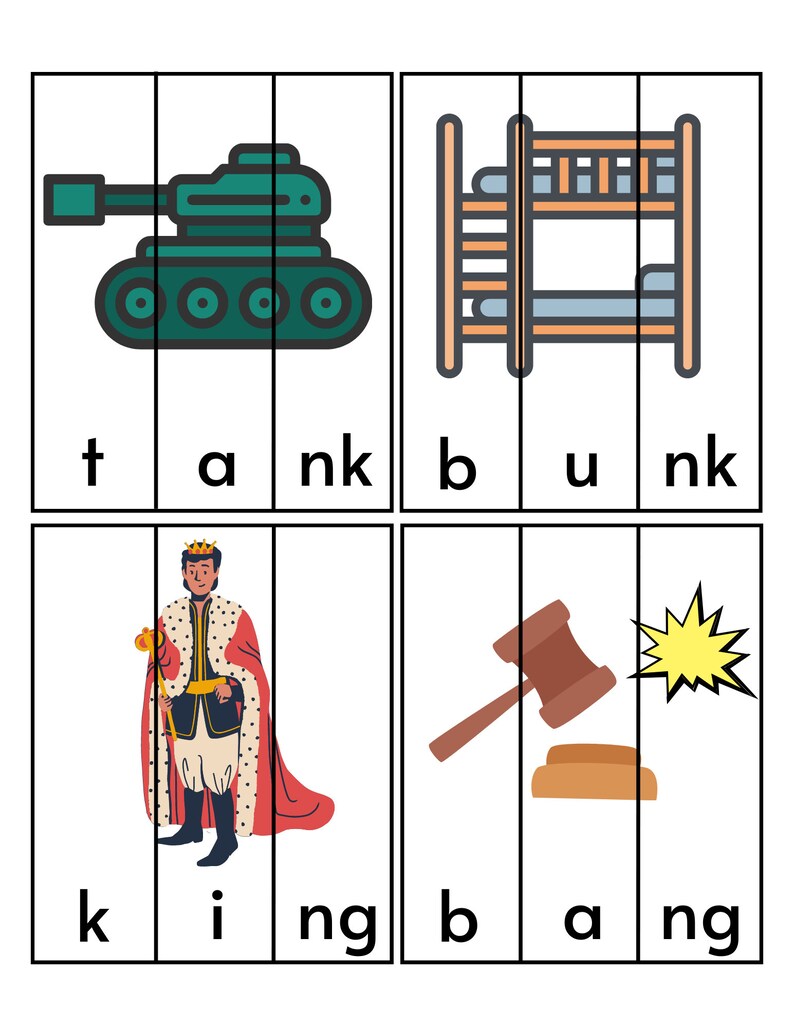 Phonics Puzzles Digraphs CVC Words Phonics Games Phonics - Etsy