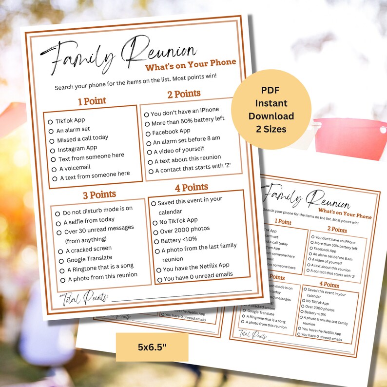 Family Reunion What's on Your Phone | Family Reunion Games | Games for ...