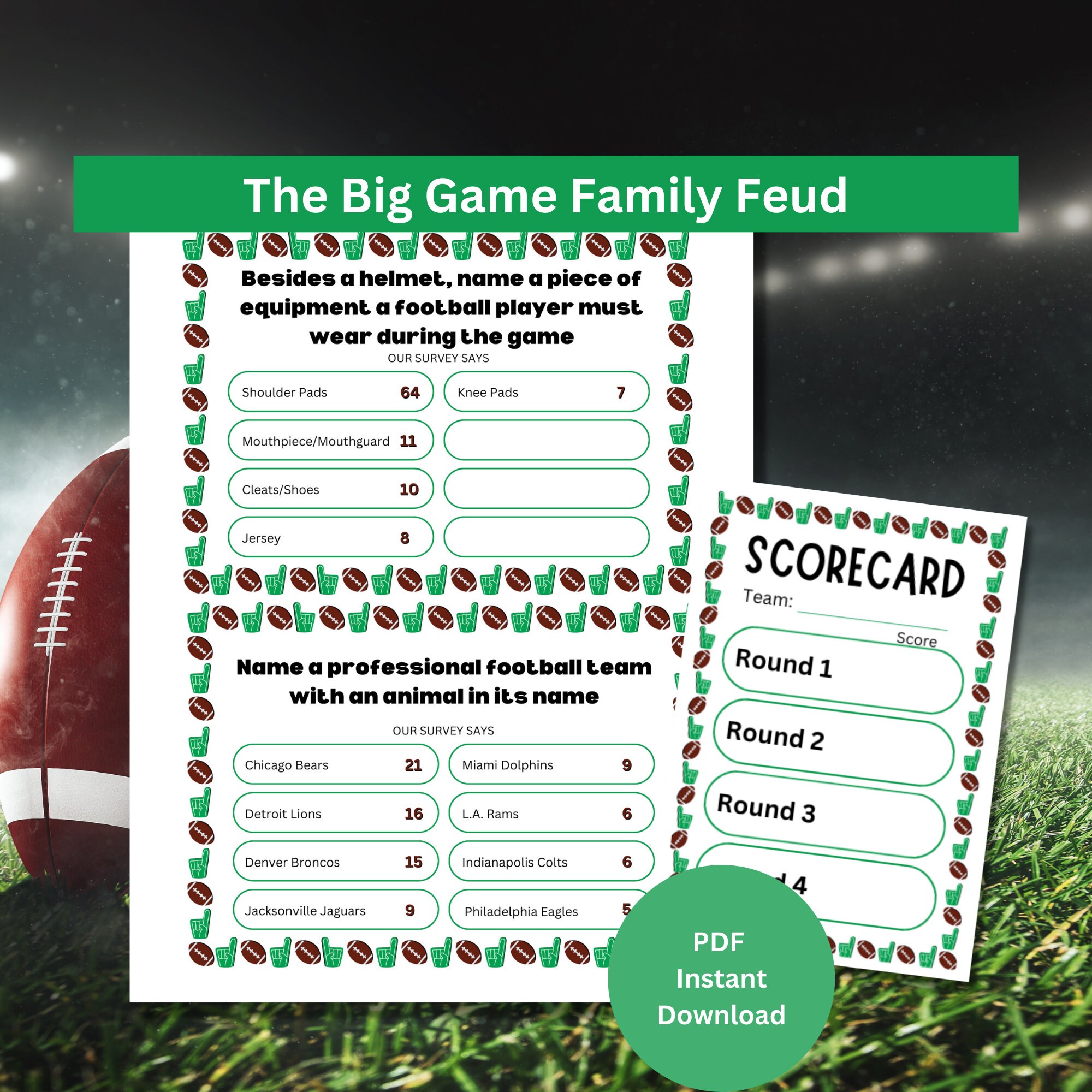 The Big Game Party Games the Big Game Family Feud Big Game Games ...