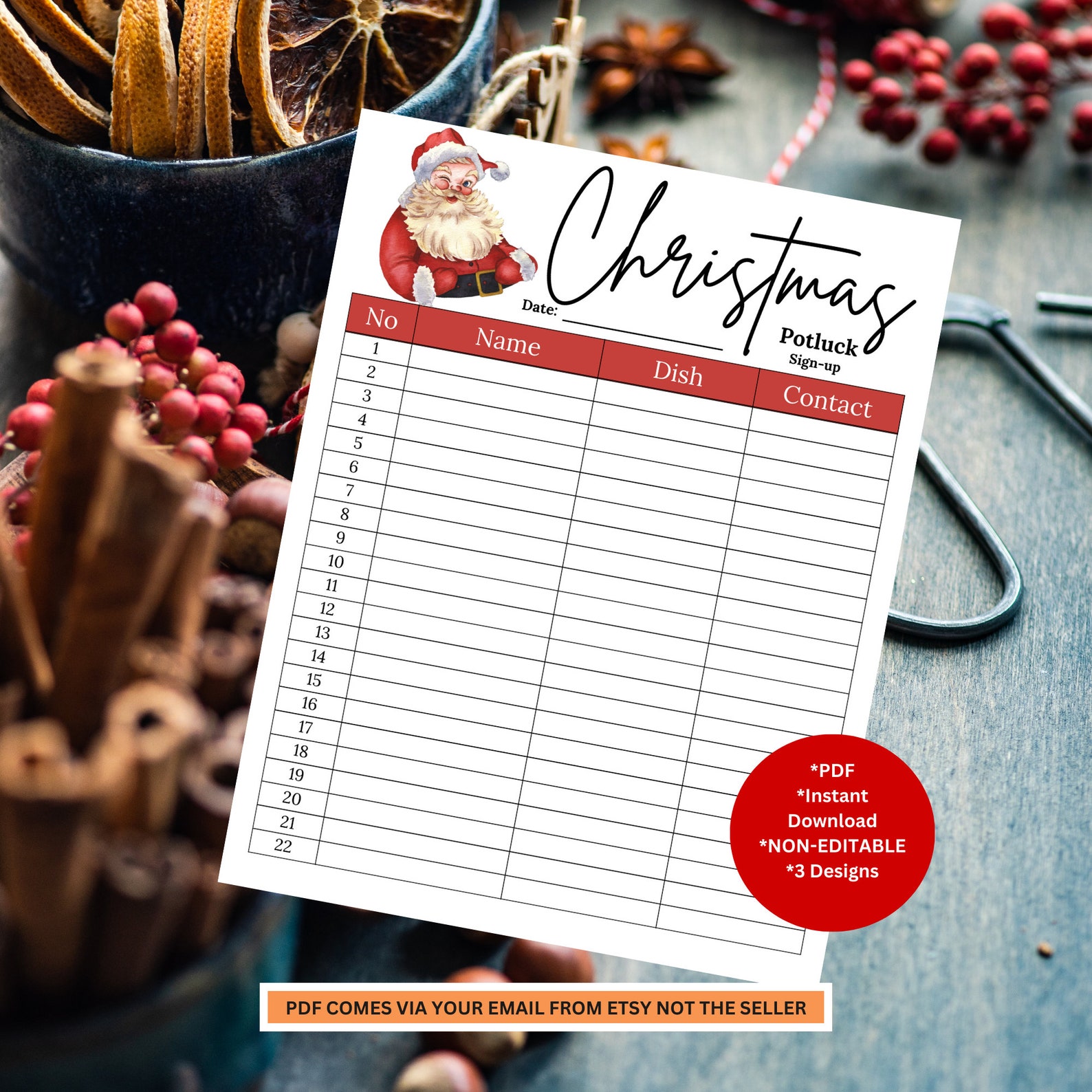 Potluck Sign up Sheet | Christmas Potluck Sign up Sheet | Christmas ...