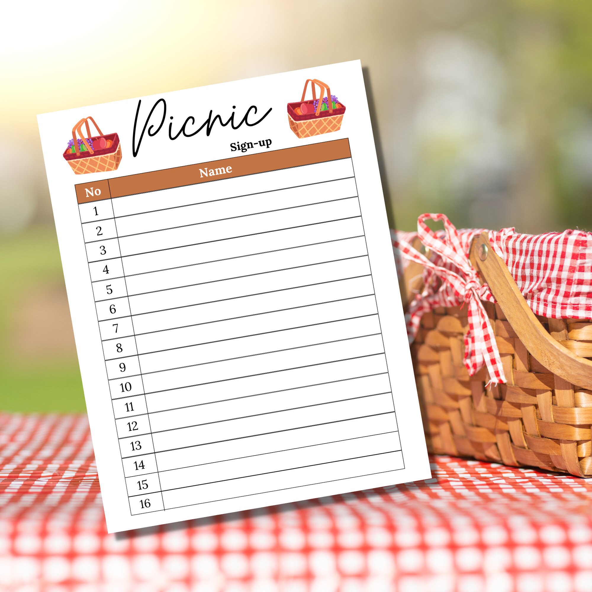 Potluck Sign up Sheet Picnic Potluck Sign up Sheet Picnic Potluck Sheet ...