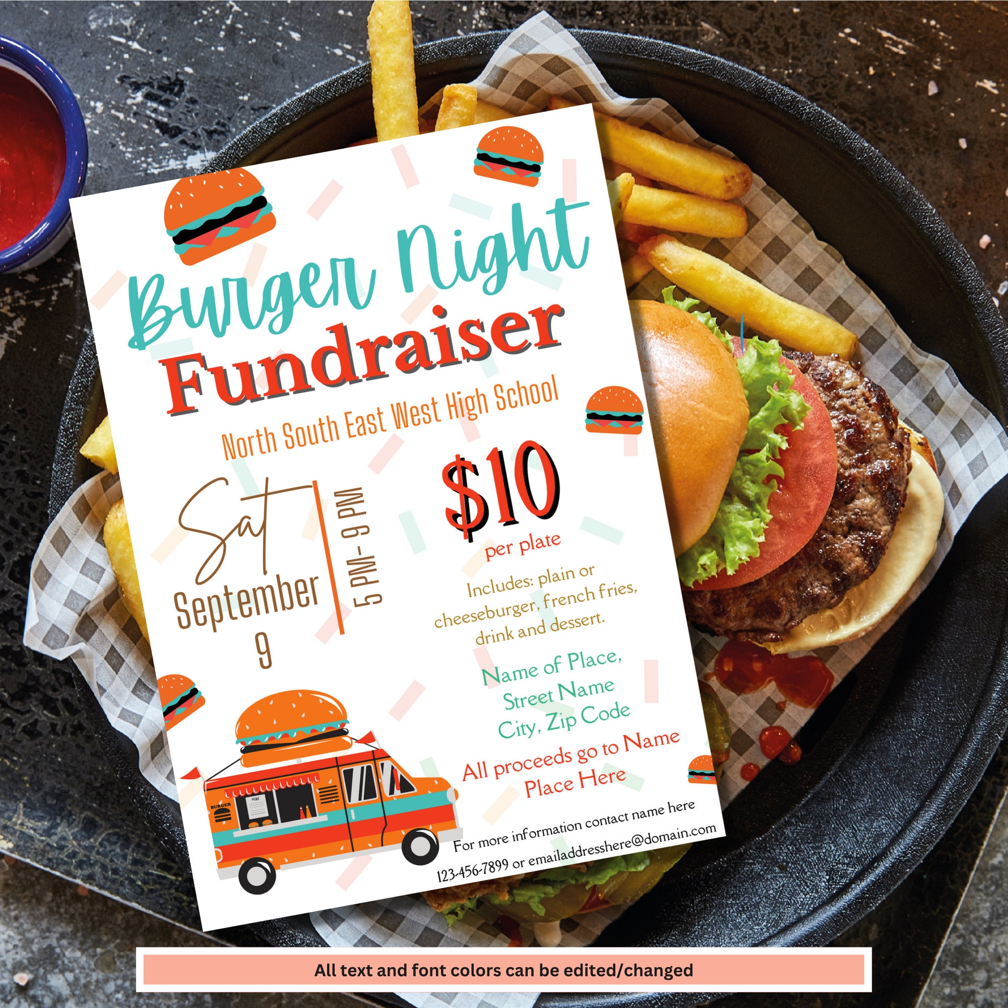 Burger Night Fundraiser Invitation Template | Burger Night Fundraiser ...