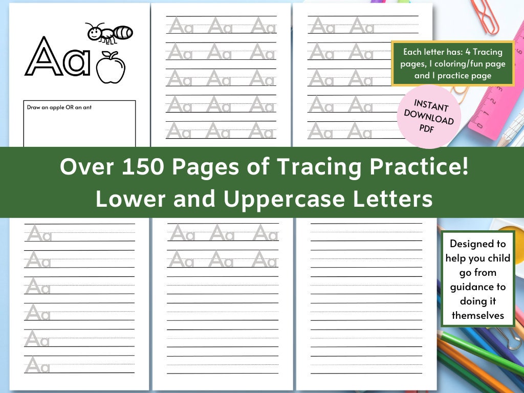 Letter Tracing Worksheet | Kindergarten Alphabet Worksheet | Preschool ...