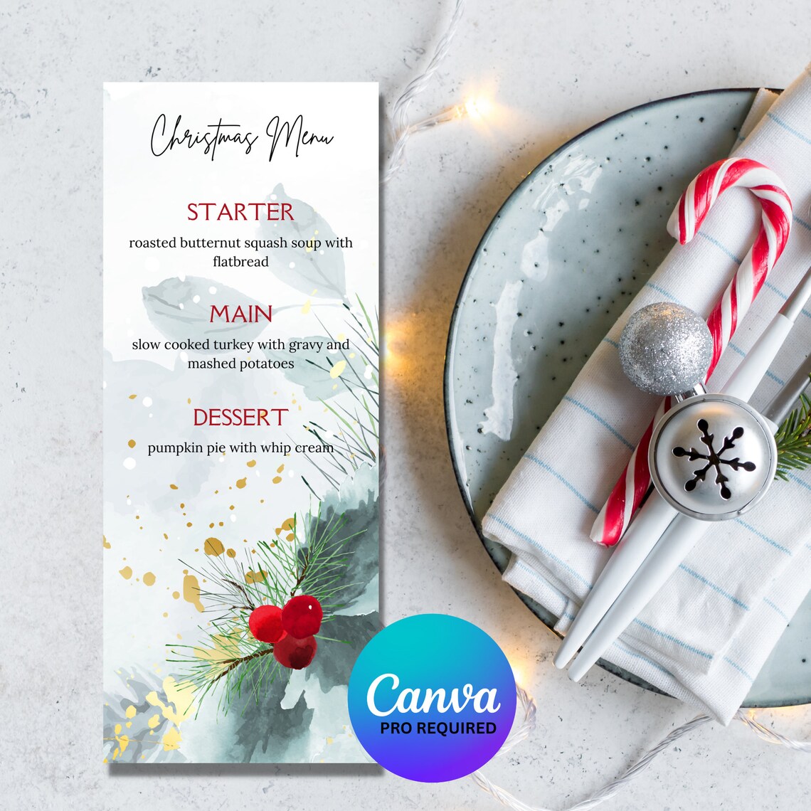 Christmas Menu Editable Christmas Menu Template Christmas Dinner Party ...