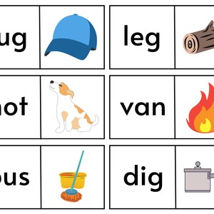 Phonics Matching Cards Game Vowels| CVC Words | Phonics Games |phonics ...