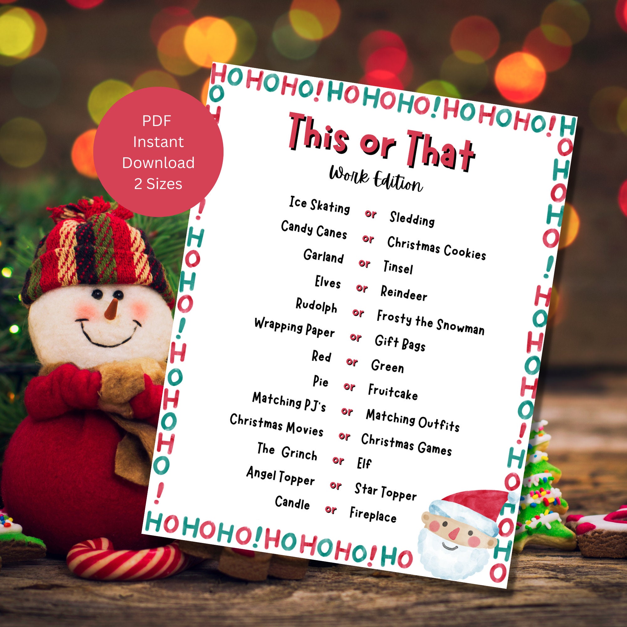 This or That Game Office Edition | This or That Christmas Game ...