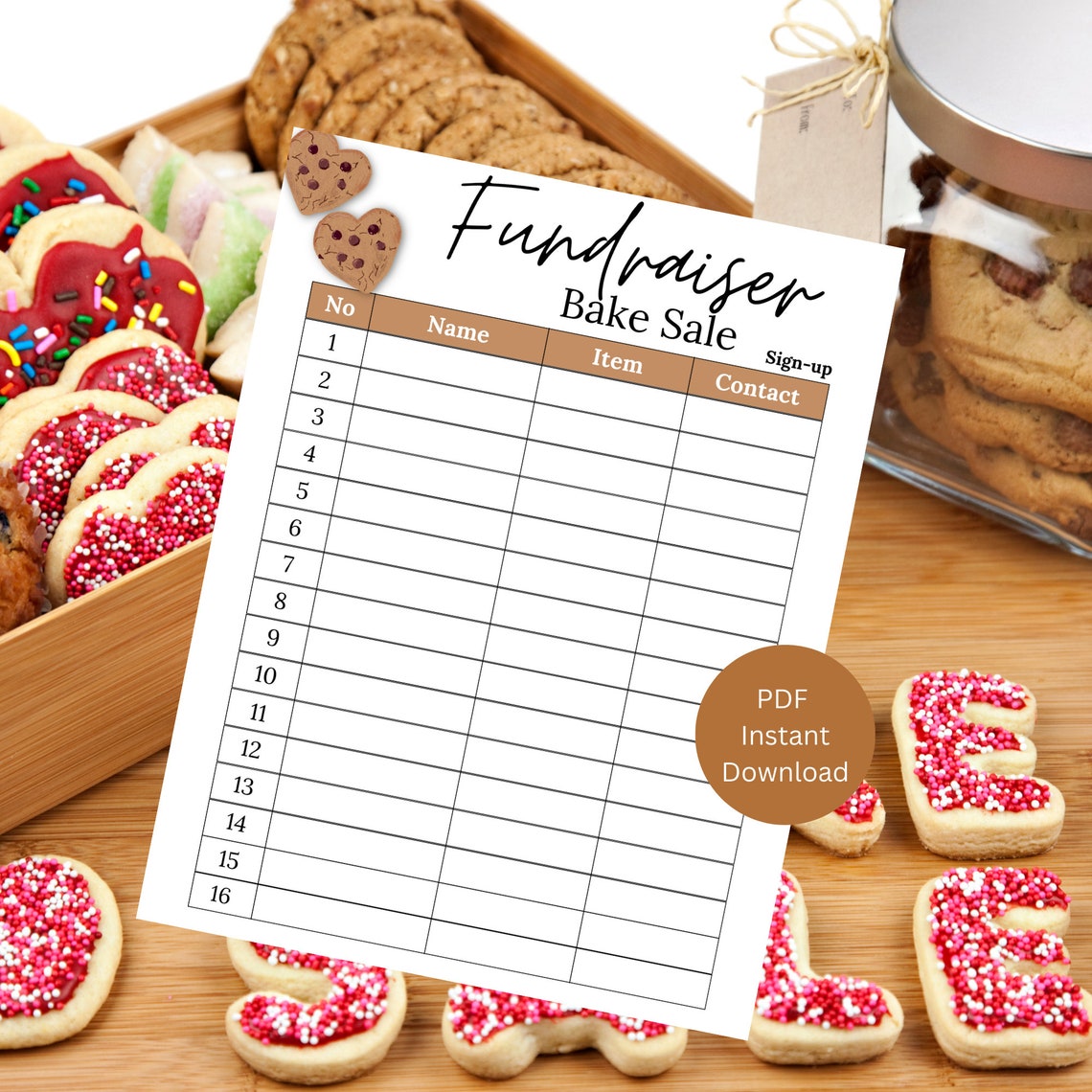 Fundraiser Bake Sale Sign up Sheet | Fundraiser Bake Sale Sheet ...