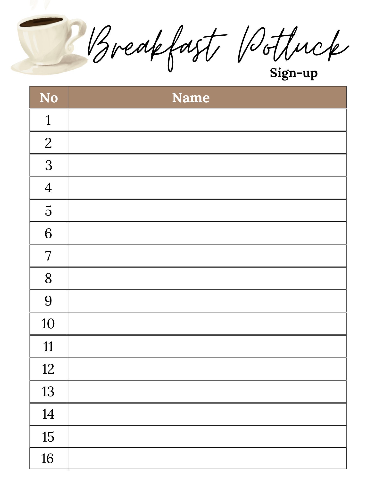Breakfast Potluck Sign Up Sheet Printable Template Mo Vrogue co