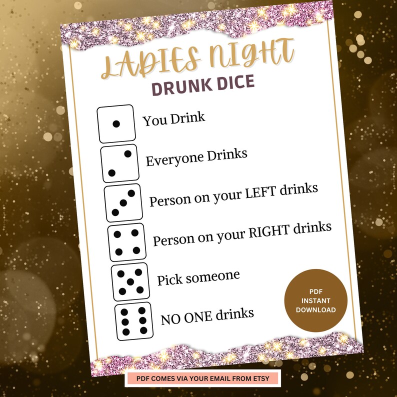 Ladies Night Out Games Drunk Dice Girls Night Out Girls Night in Adult ...