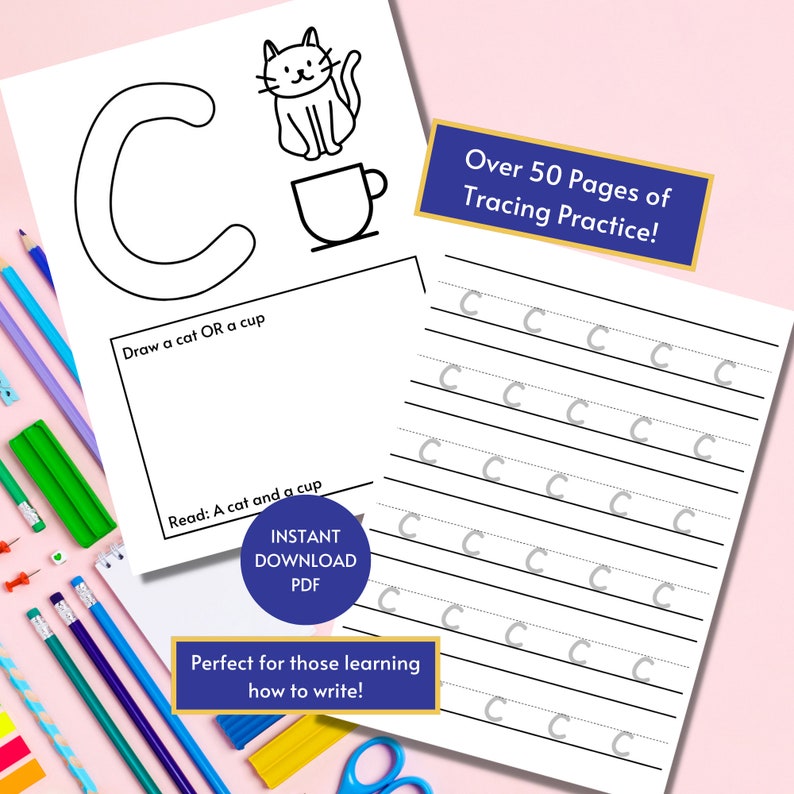 Easy ABC Tracing Sheets Letter Tracing ABC Lowercase - Etsy