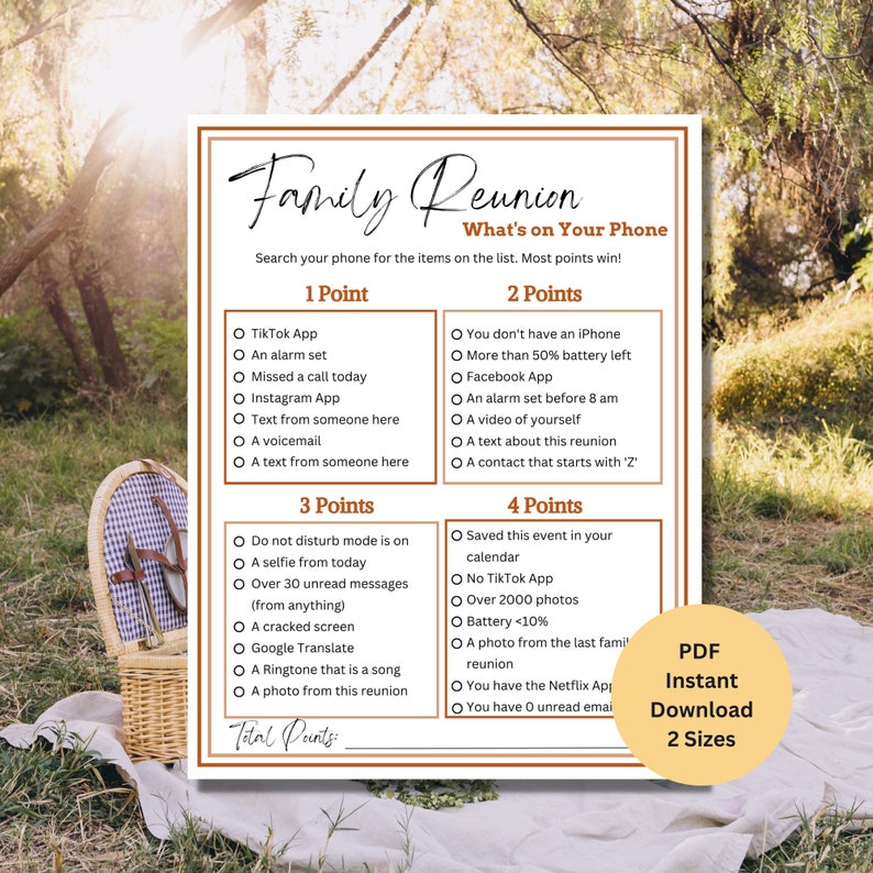 Family Reunion What's on Your Phone | Family Reunion Games | Games for ...