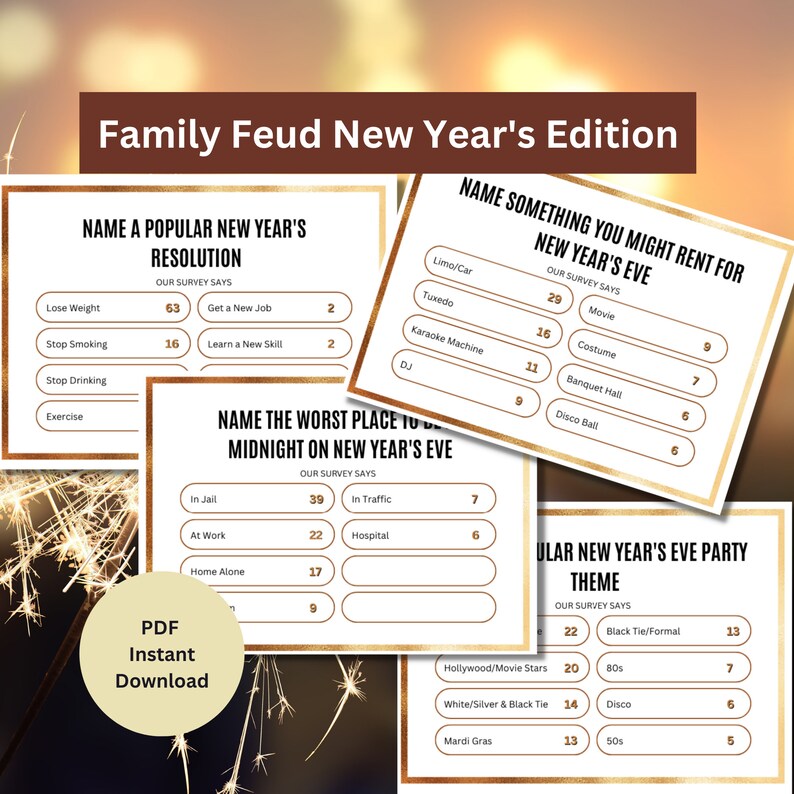 New Year's Family Feud Games | Family Feud New Year's Games | New Year ...