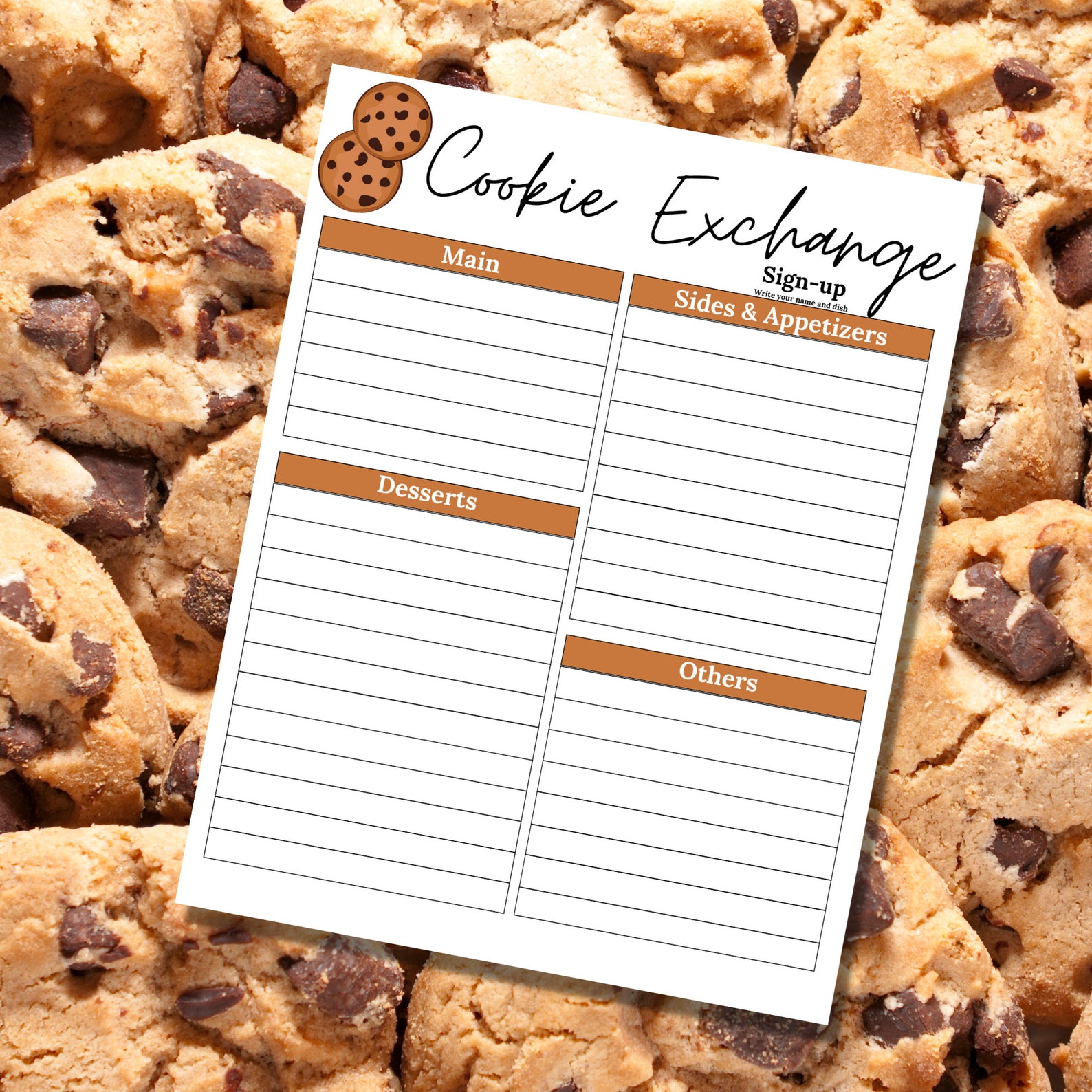 Cookie Exchange Sign up Sheet | Cookie Sign up Sheet | Cookie Exchange ...