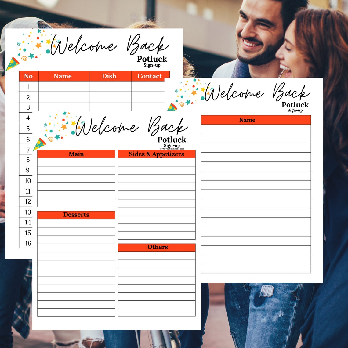 Potluck Sign up Sheet | Welcome Back Potluck Sign up Sheet | Welcome ...