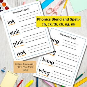 Phonics Worksheets Digraphs | CVC Words | Phonics Games | Phonics ...