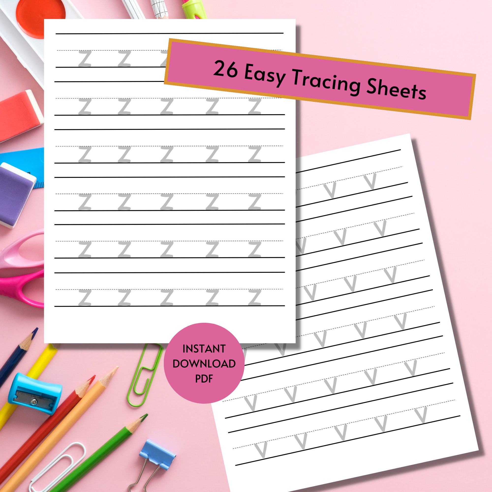 Alphabet Tracing Worksheets Lower Case 26 Printable Sheets Guidance ...