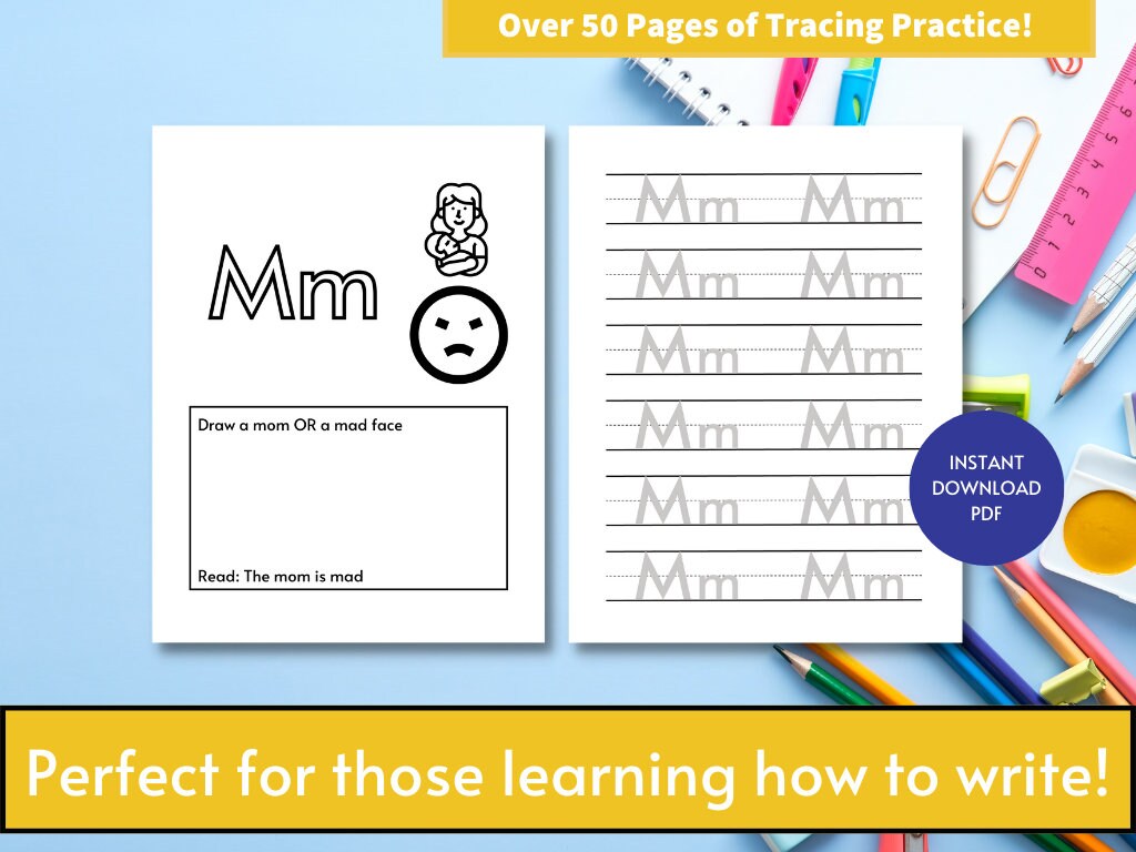 Letter Tracing Worksheet Bundle Kindergarten Worksheets - Etsy