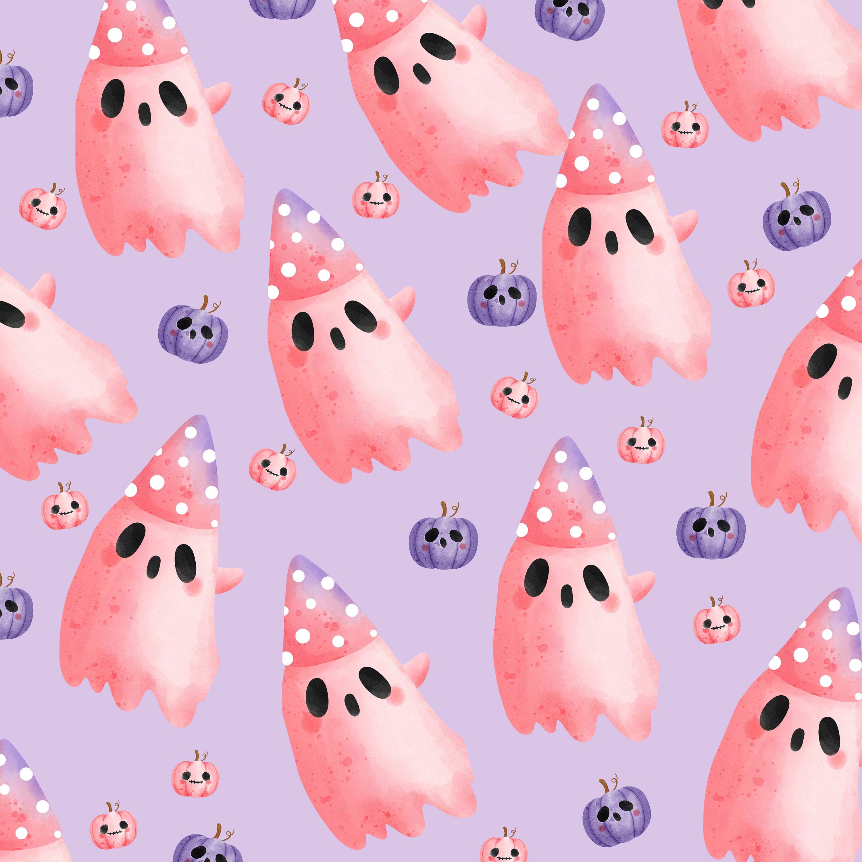Halloween Digital Paper | Pastel Pink & Purple Scrapbook Papers ...