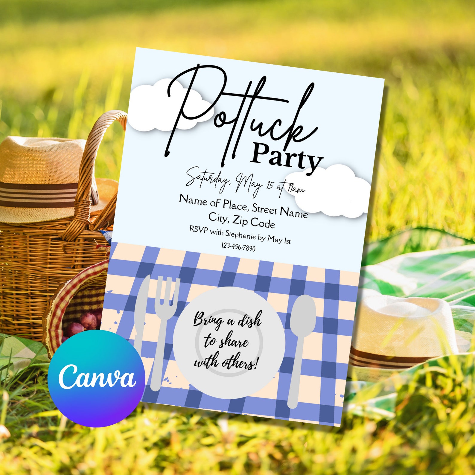Potluck Invite Template | Editable Potluck Invitation | Potluck Invite ...