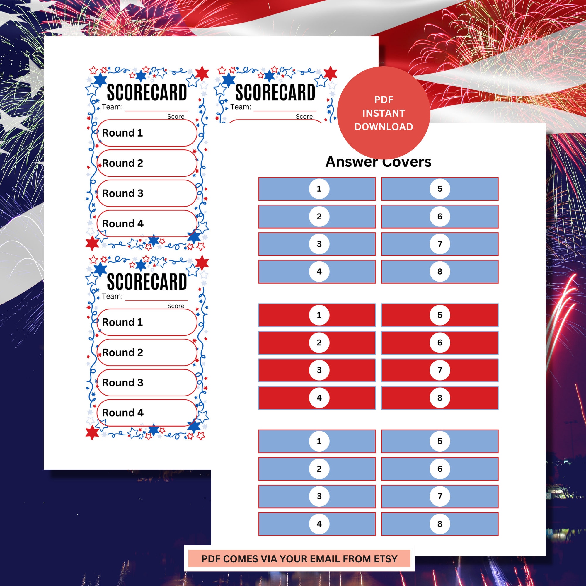 Family Feud 4th of July Game | Independence Day Printable Games | July ...